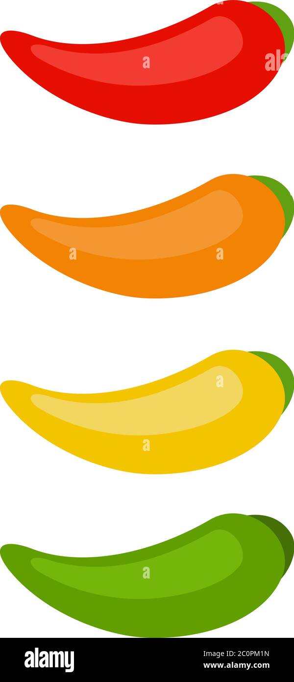 Red green yellow orange peppers Stock Vector Images - Alamy