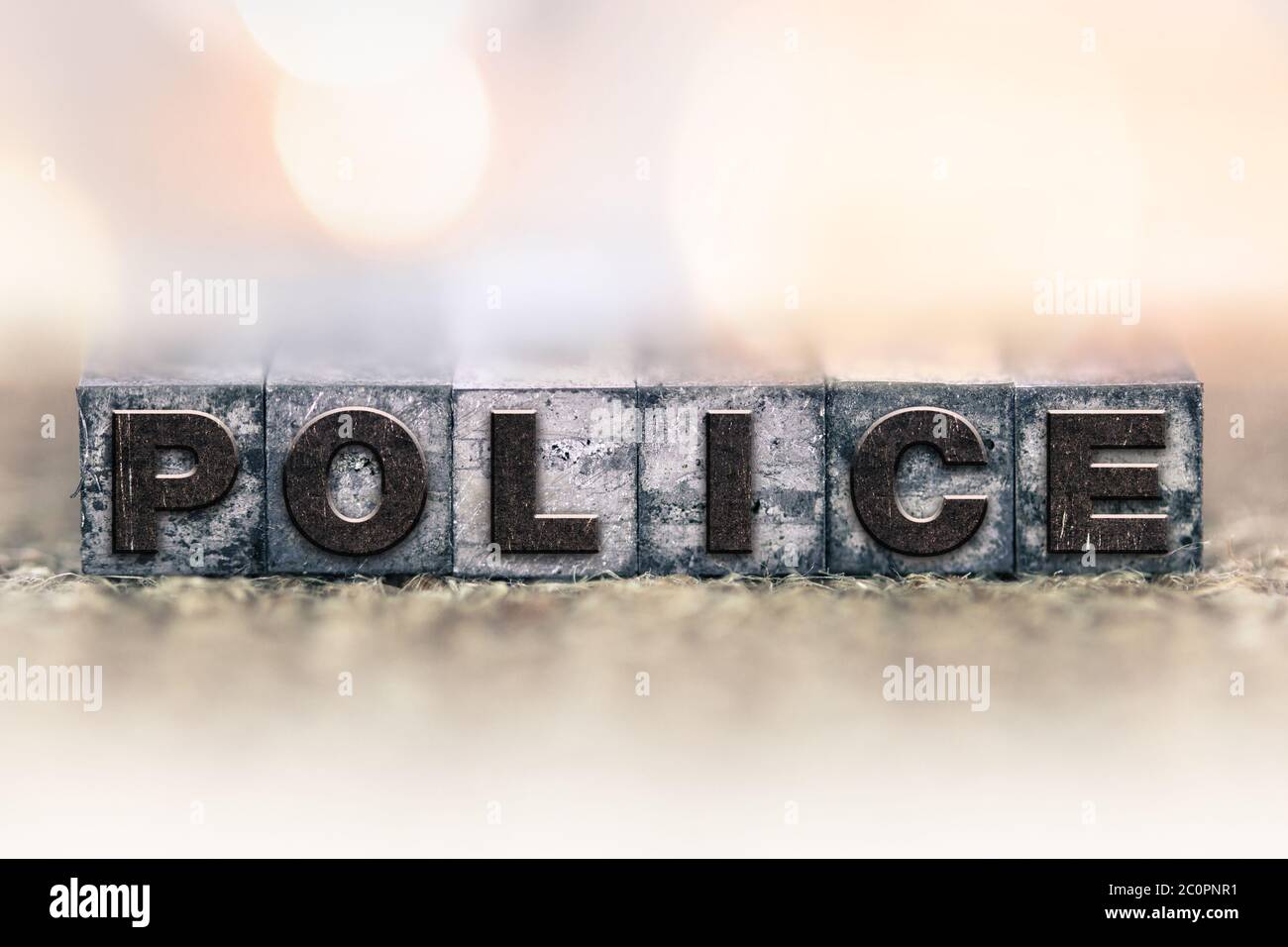 Police Concept Vintage Letterpress Type Stock Photo - Alamy