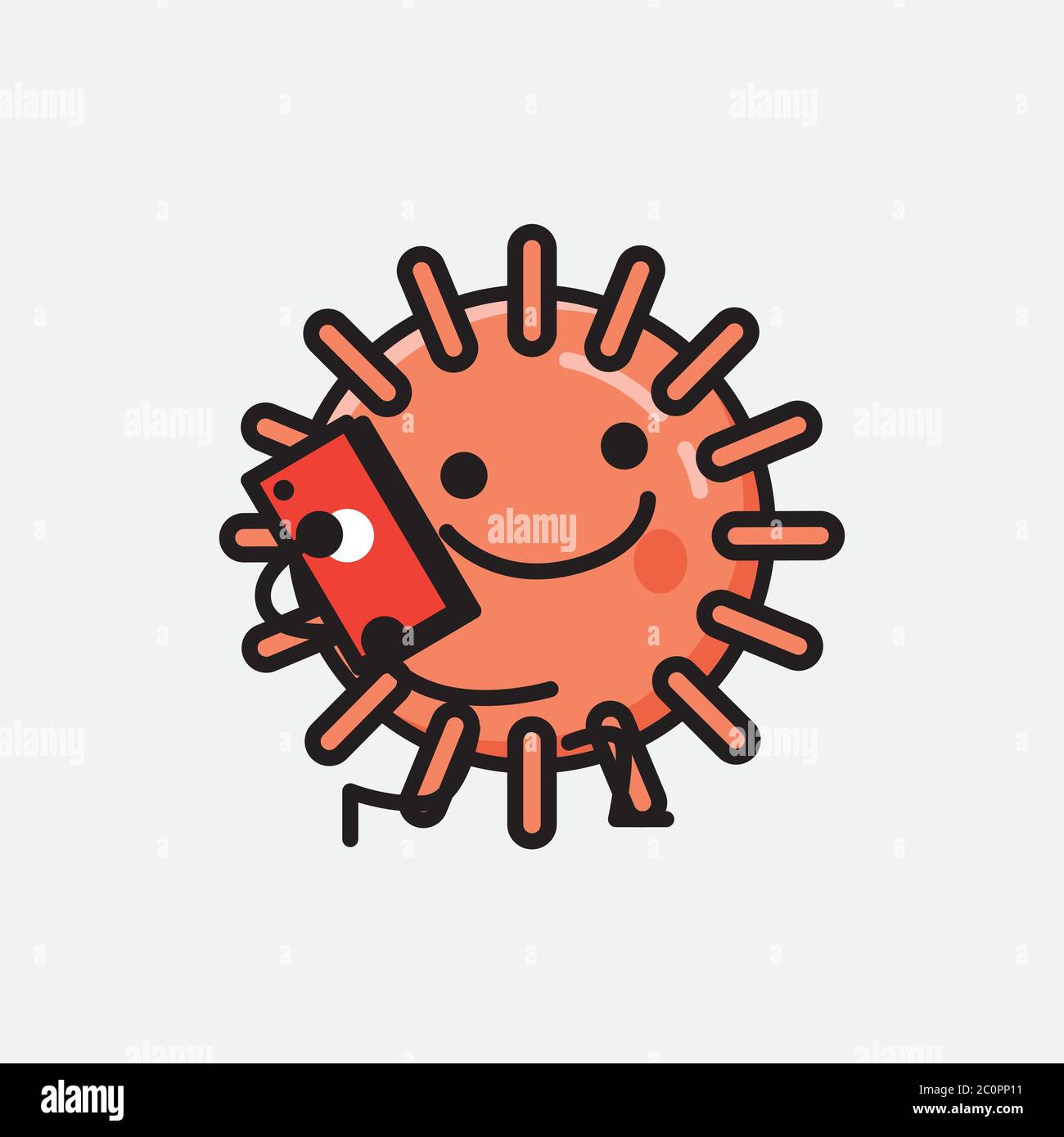 An illustration of Cute Virus Mascot Vector Character in Flat Design ...