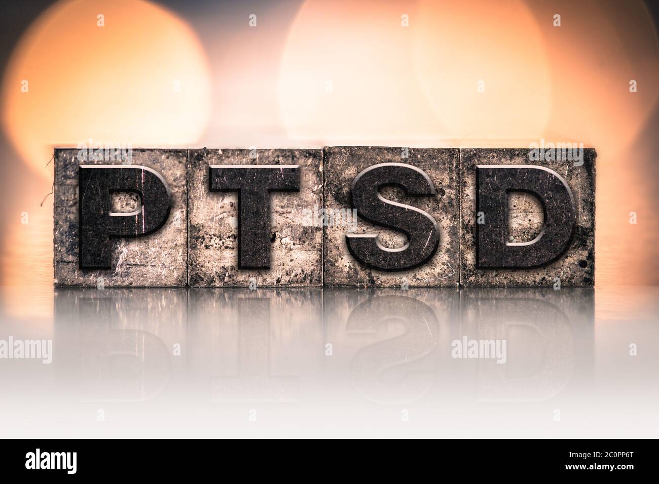 PTSD Concept Vintage Letterpress Type Stock Photo - Alamy