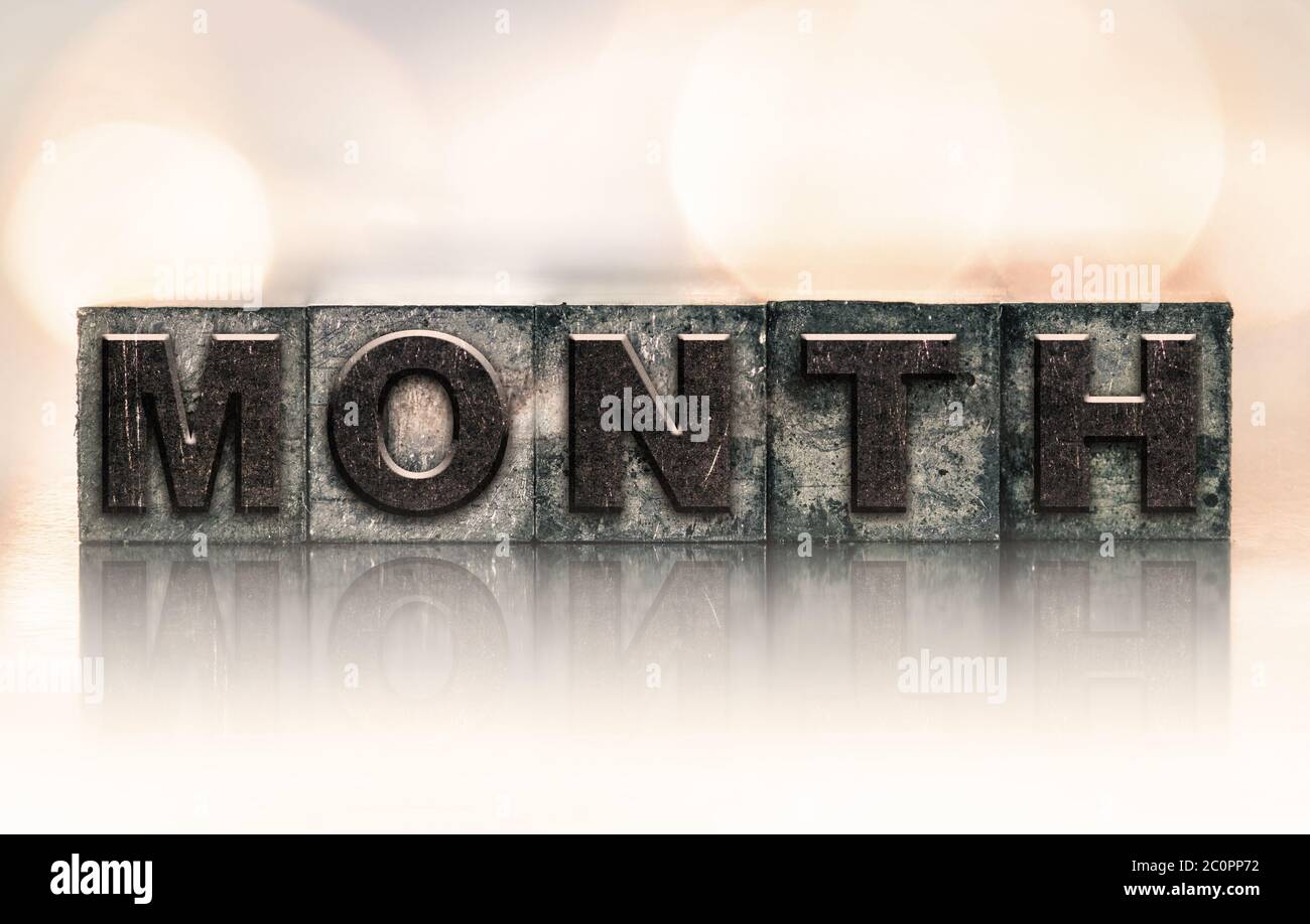Month Concept Vintage Letterpress Type Stock Photo - Alamy