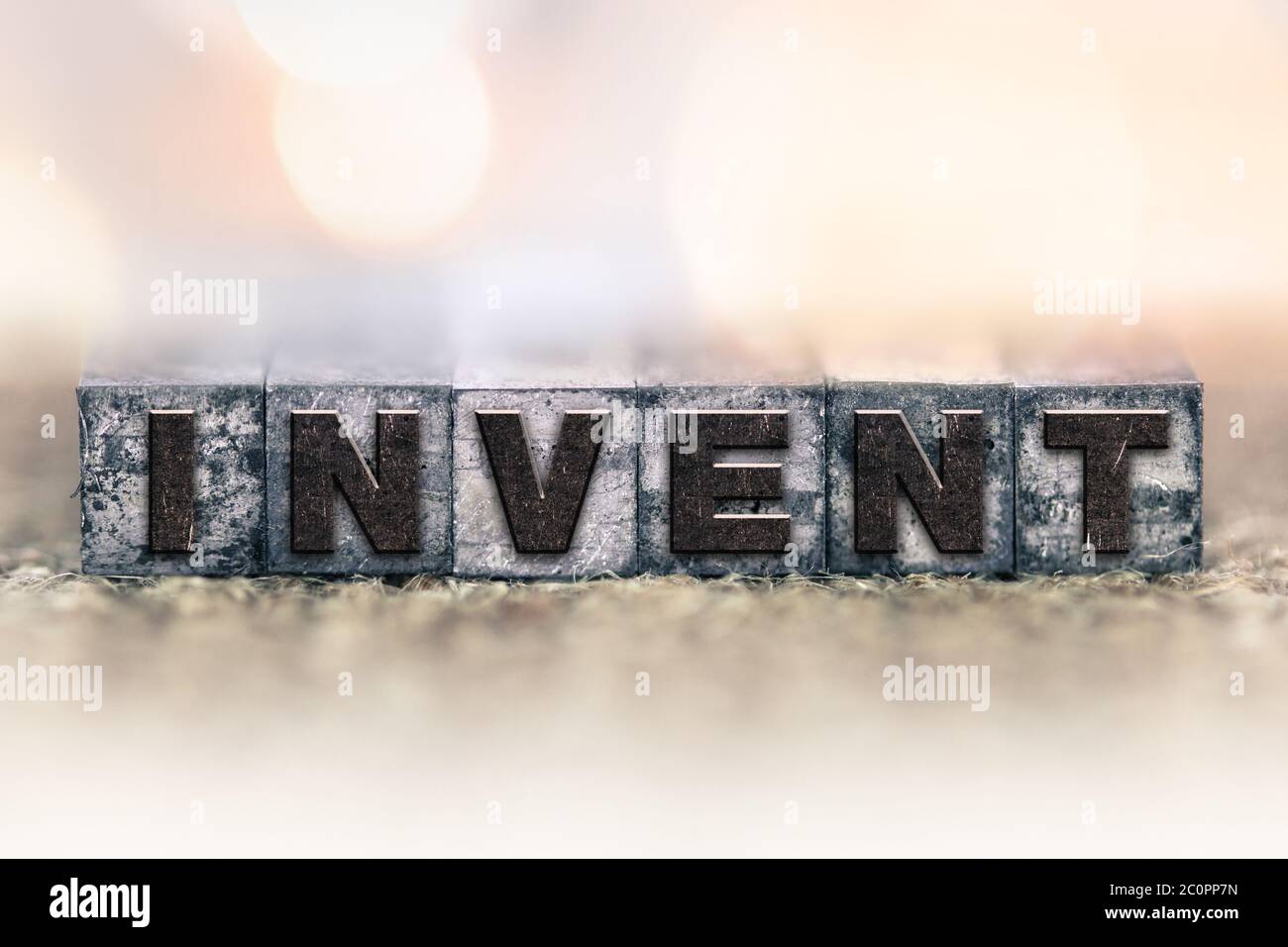 Invent Concept Vintage Letterpress Type Stock Photo - Alamy