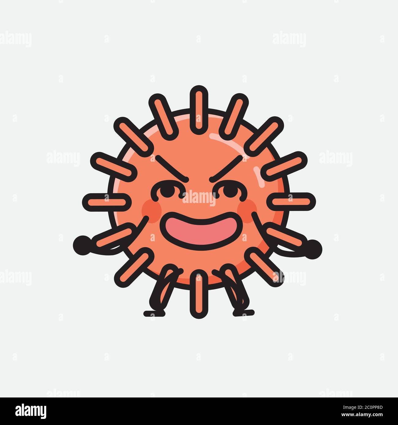 An illustration of Cute Virus Mascot Vector Character in Flat Design ...