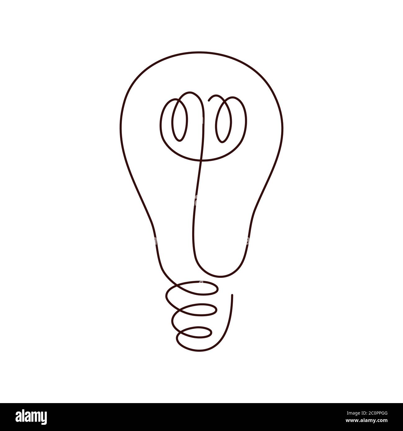 Light bulb continuous line vector illustration with editable stroke ...
