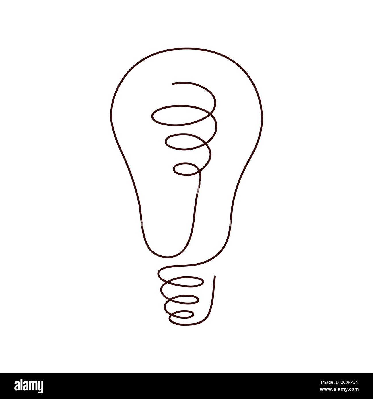 Light bulb continuous line vector illustration with editable stroke ...