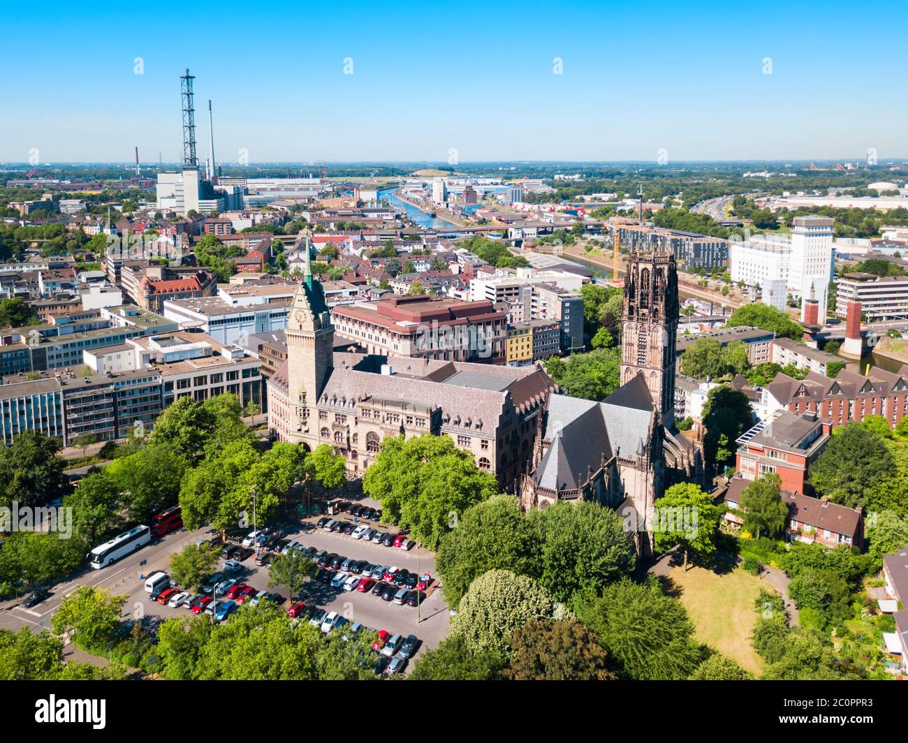 Duisburg city aerial panoramic view in Germany Stock Photo - Alamy