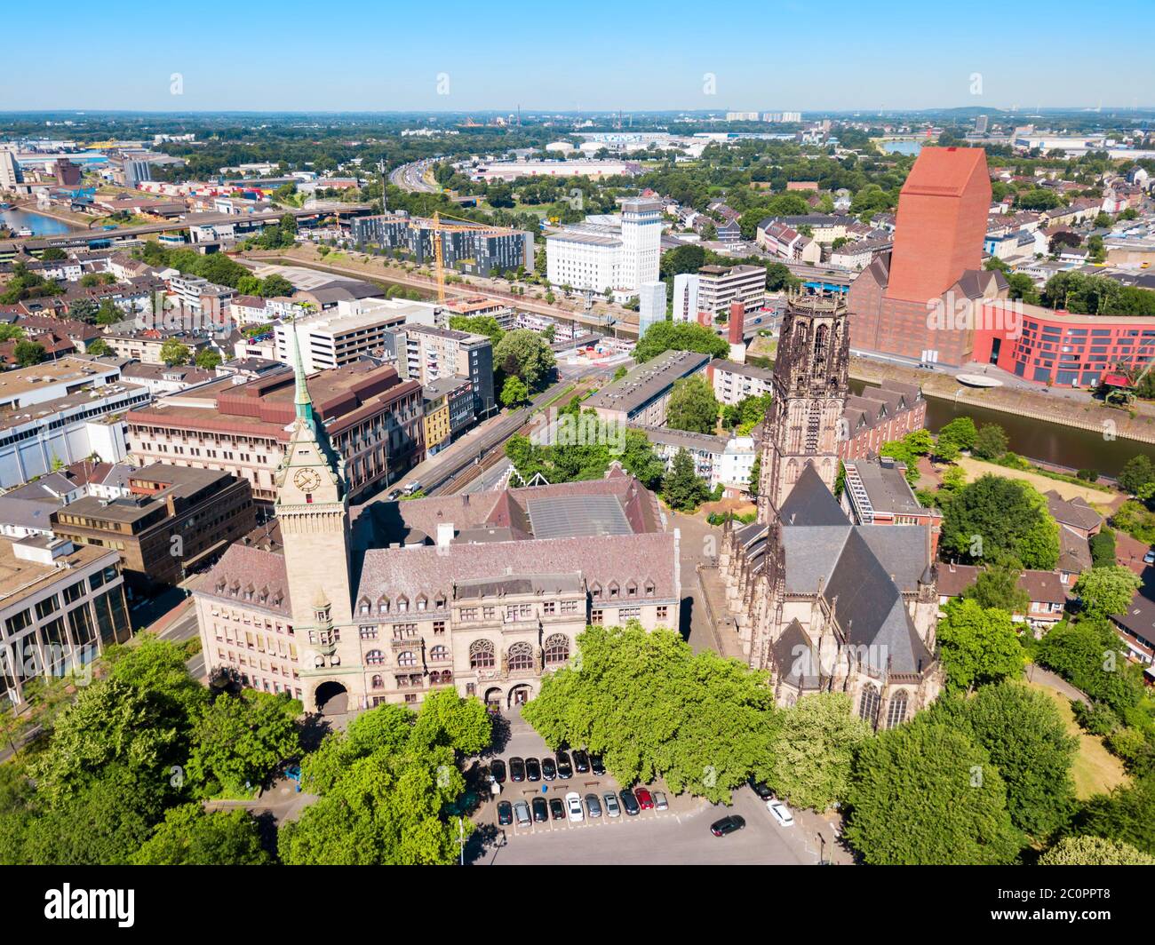 Duisburg city aerial panoramic view in Germany Stock Photo - Alamy