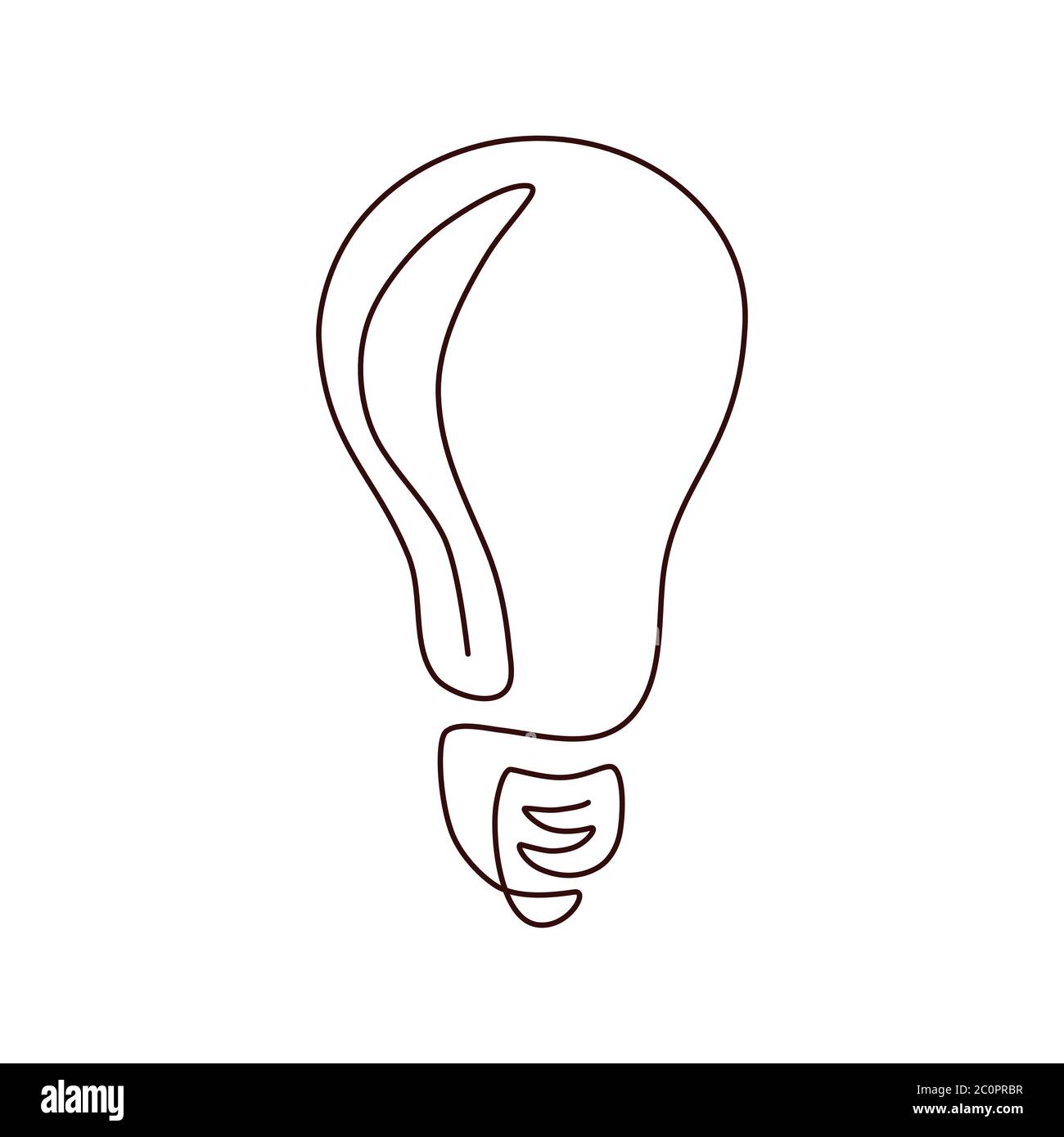 Light bulb continuous line vector illustration with editable stroke ...