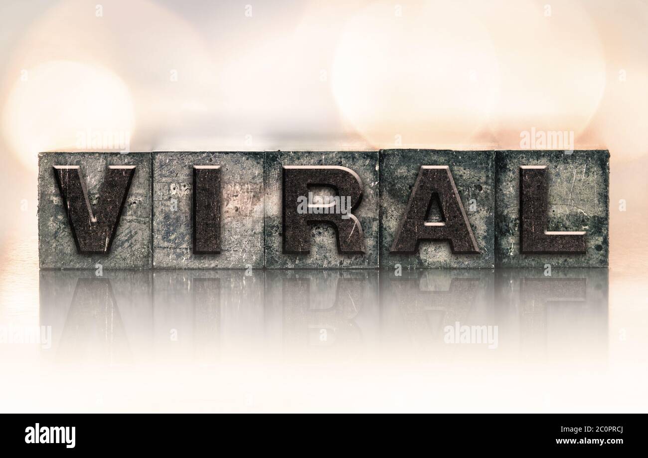 Viral Concept Vintage Letterpress Type Stock Photo - Alamy