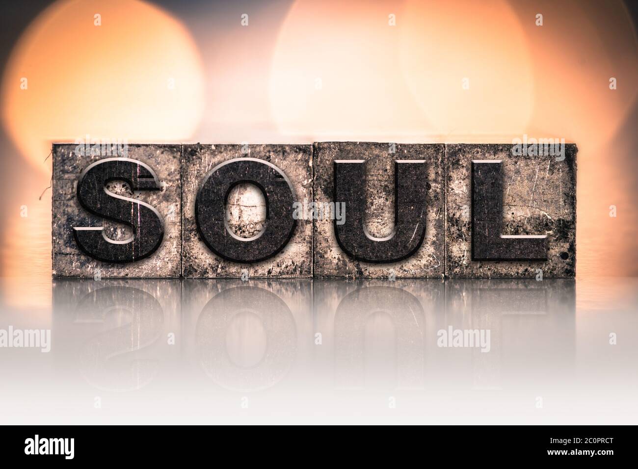Soul Concept Vintage Letterpress Type Stock Photo - Alamy