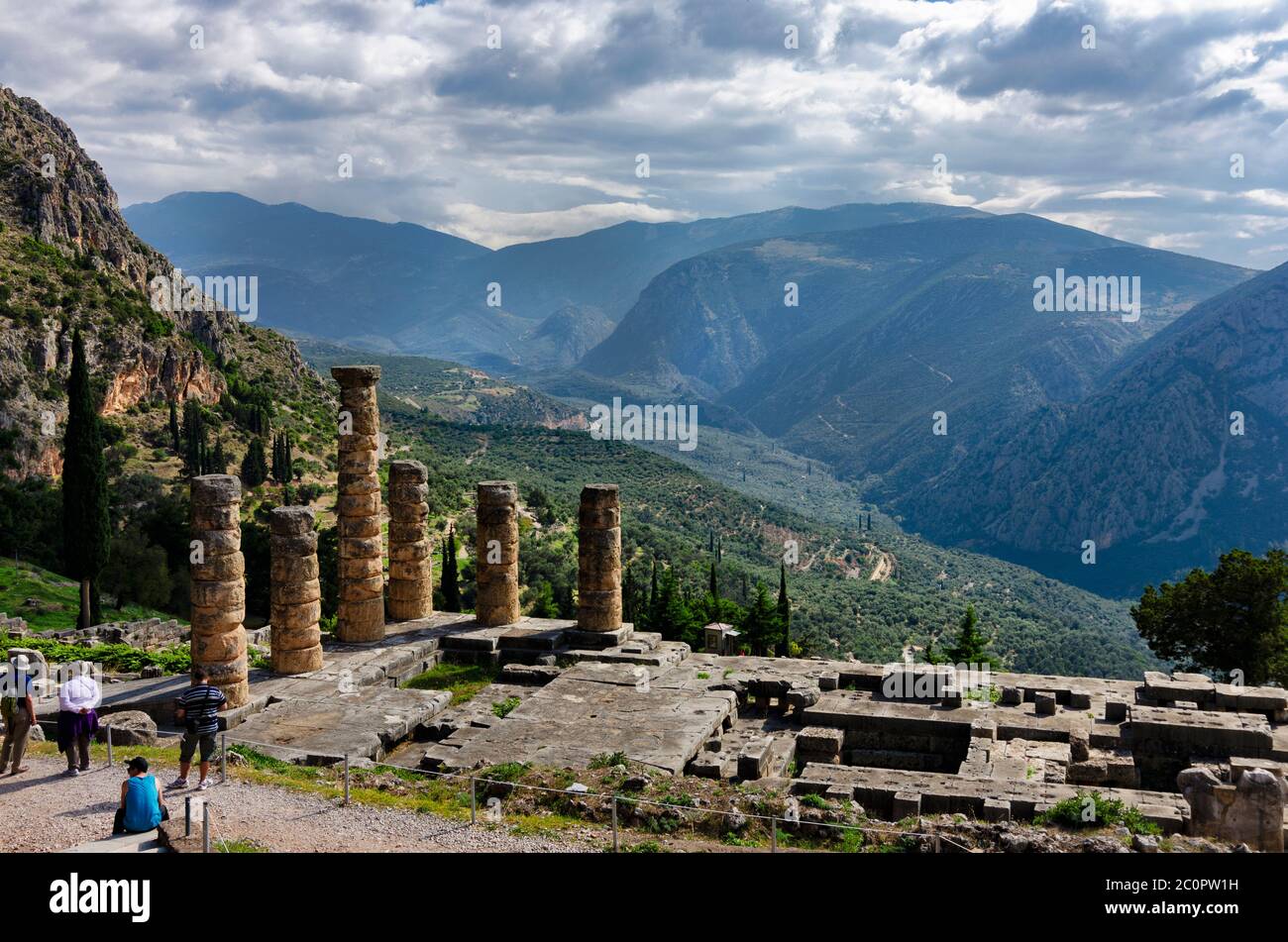 Delphi, Phocis / Greece. The famous Temple of Apollo at the ...