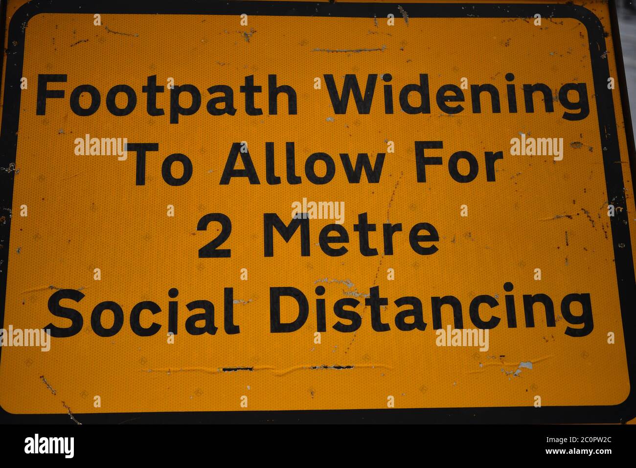Hartlepool, County Durham - A temporary road sign tells the public of ...