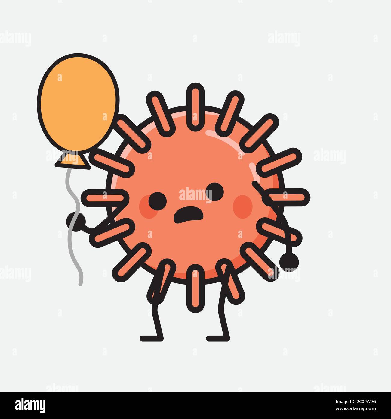 An illustration of Cute Virus Mascot Vector Character in Flat Design ...