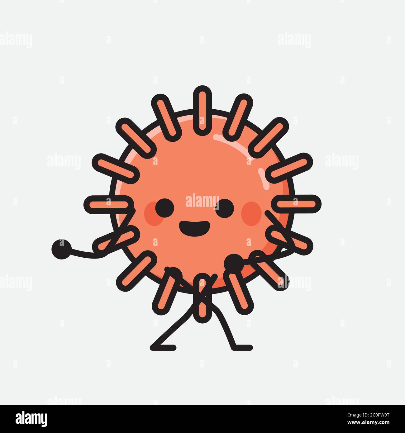 An illustration of Cute Virus Mascot Vector Character in Flat Design ...