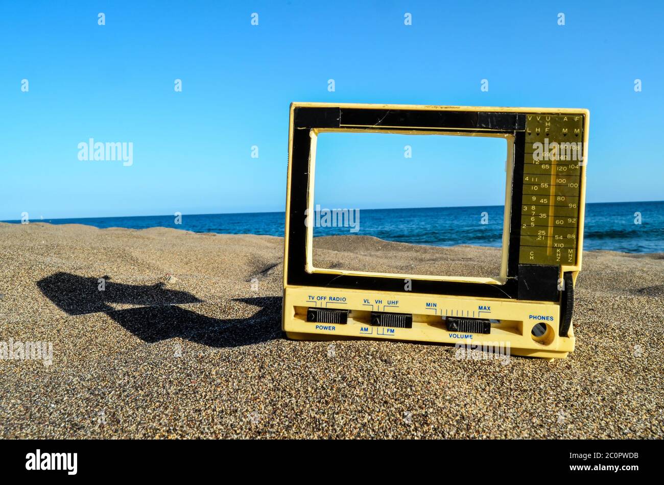 Television on the Sand Beach Stock Photo - Alamy