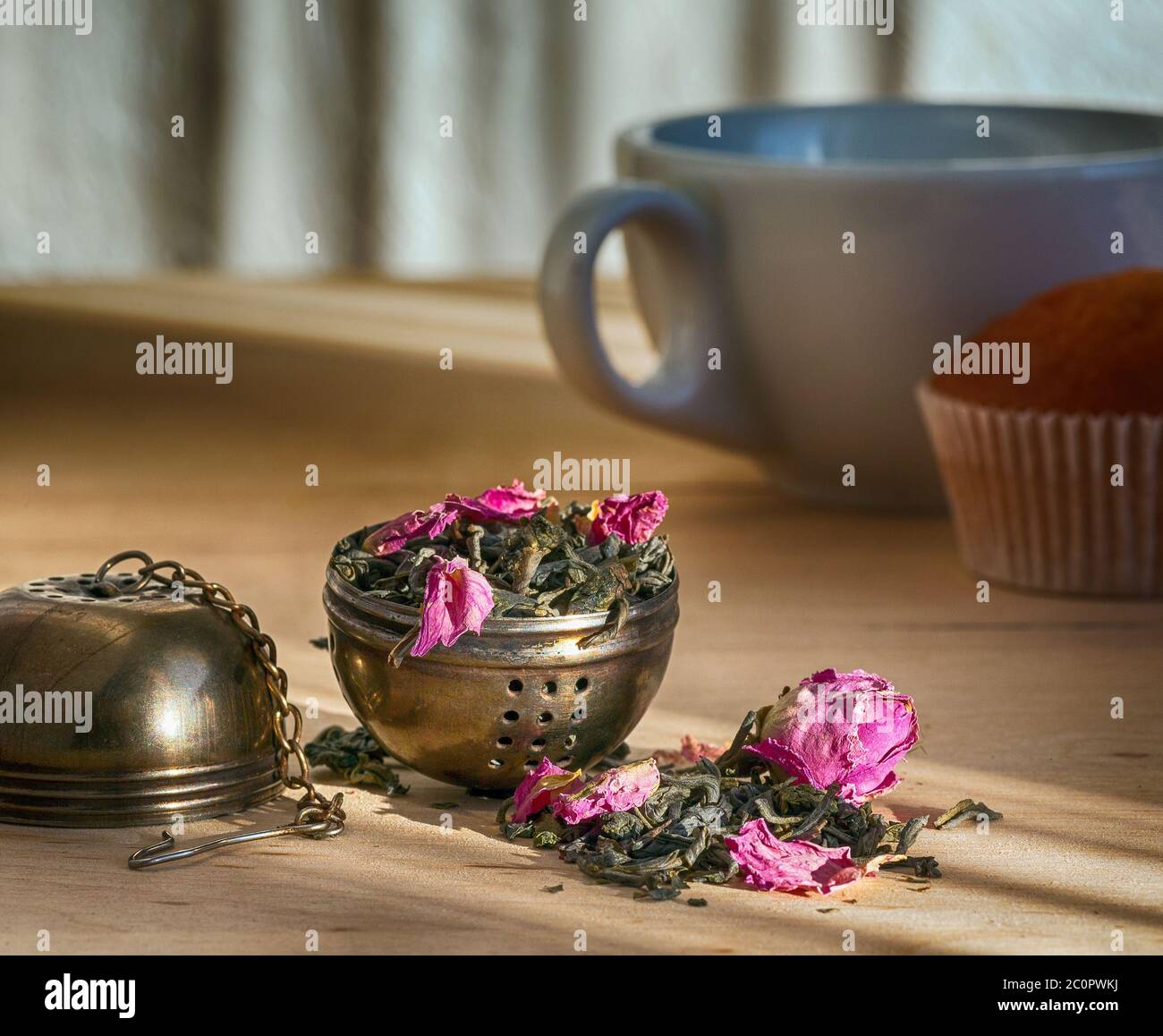 cylinder for brewing tea. photo in old style image Stock Photo - Alamy