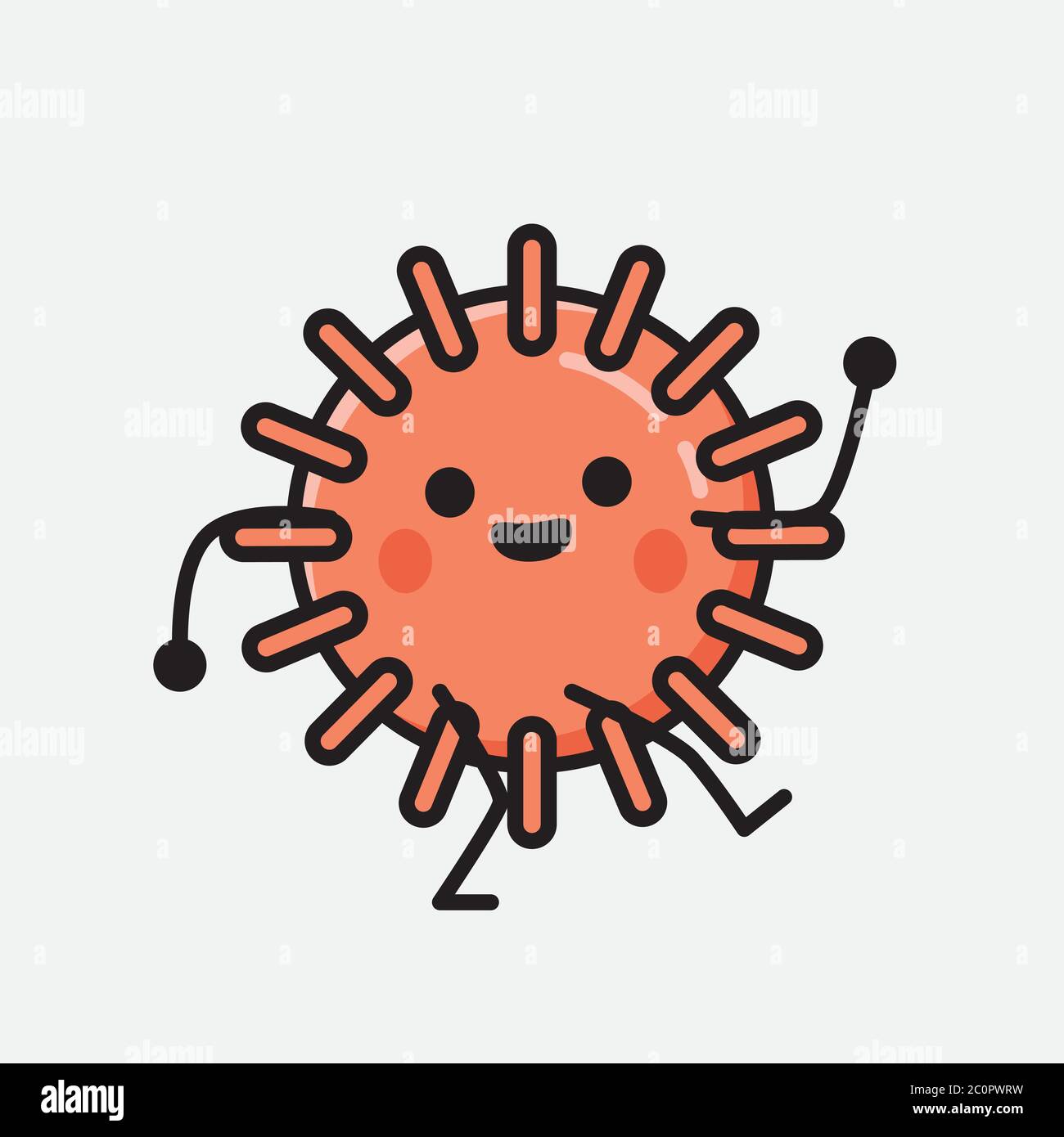 An illustration of Cute Virus Mascot Vector Character in Flat Design ...