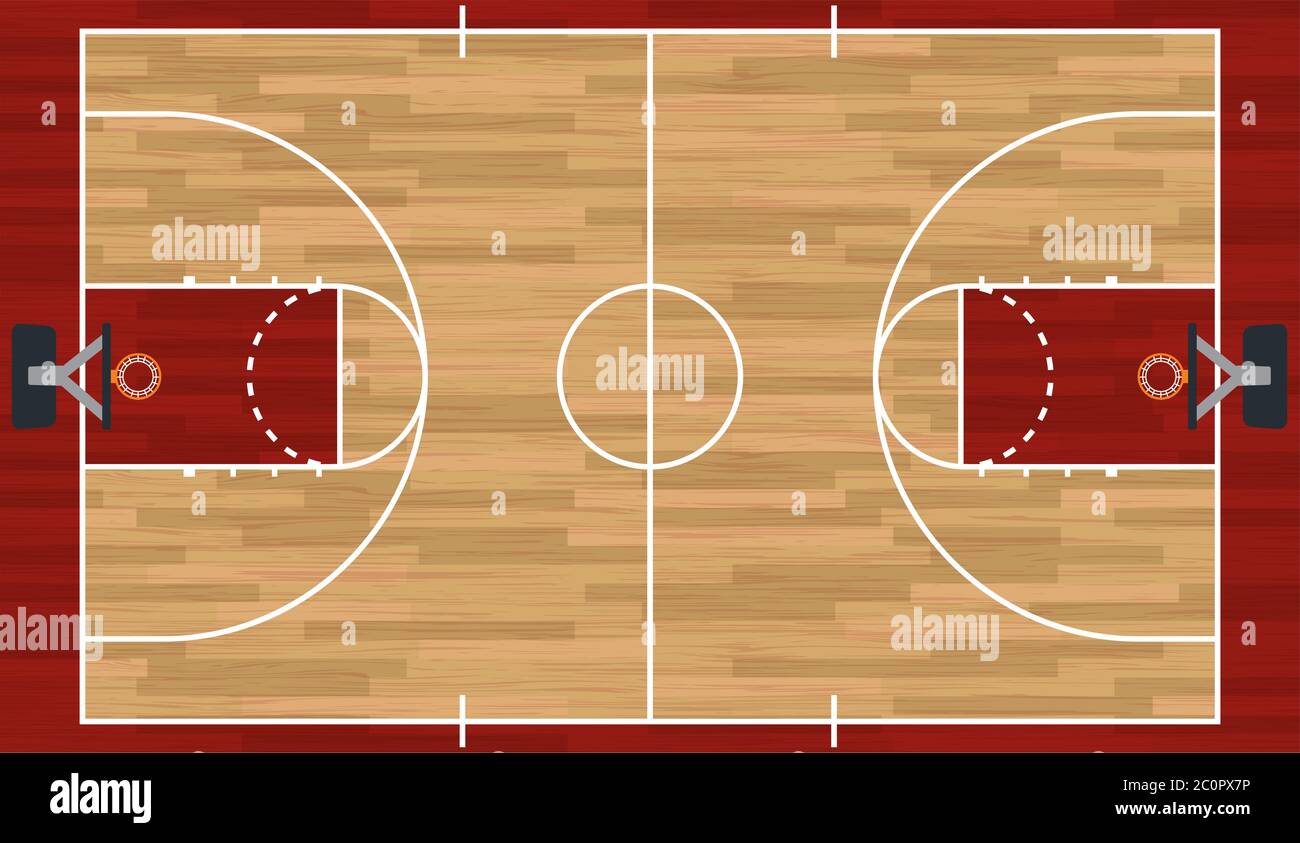 Realistic Basketball Court Illustration Stock Photo - Alamy
