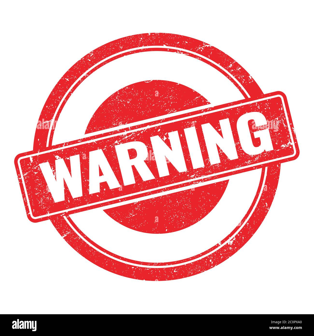 WARNING red round stamp Stock Photo - Alamy