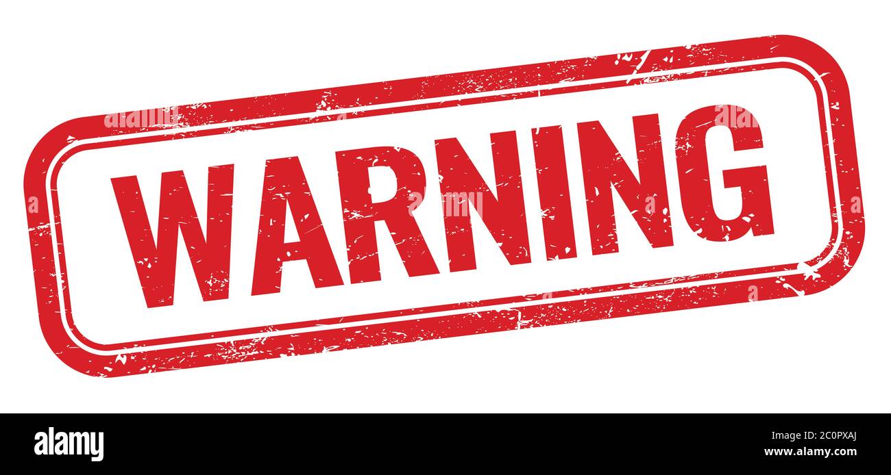 WARNING red rectangle grungy stamp Stock Photo - Alamy