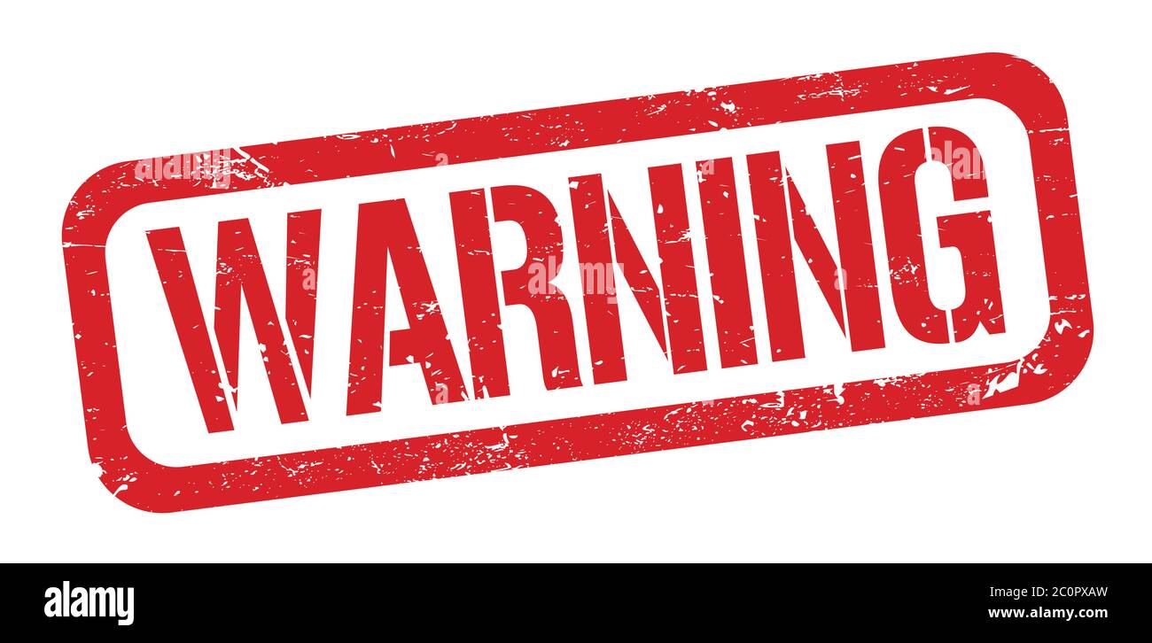 WARNING red rectangle grungy stamp Stock Photo - Alamy