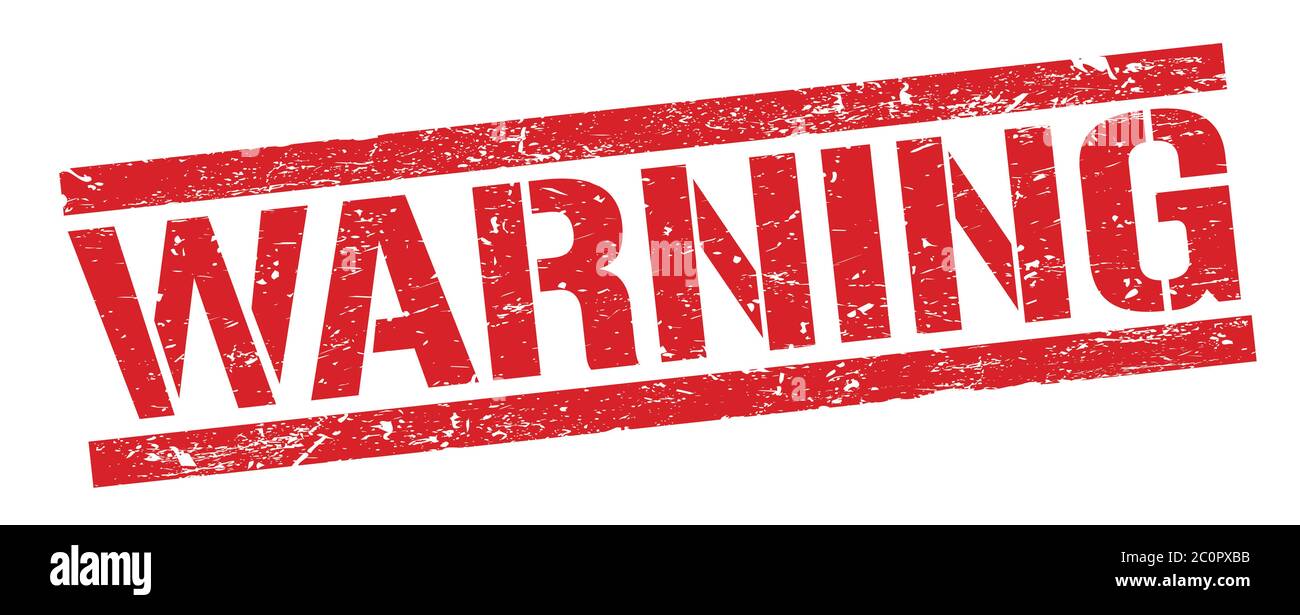WARNING red rectangle grungy stamp Stock Photo - Alamy