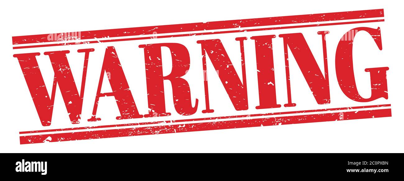 WARNING red grungy rectangle stamp sign Stock Photo - Alamy