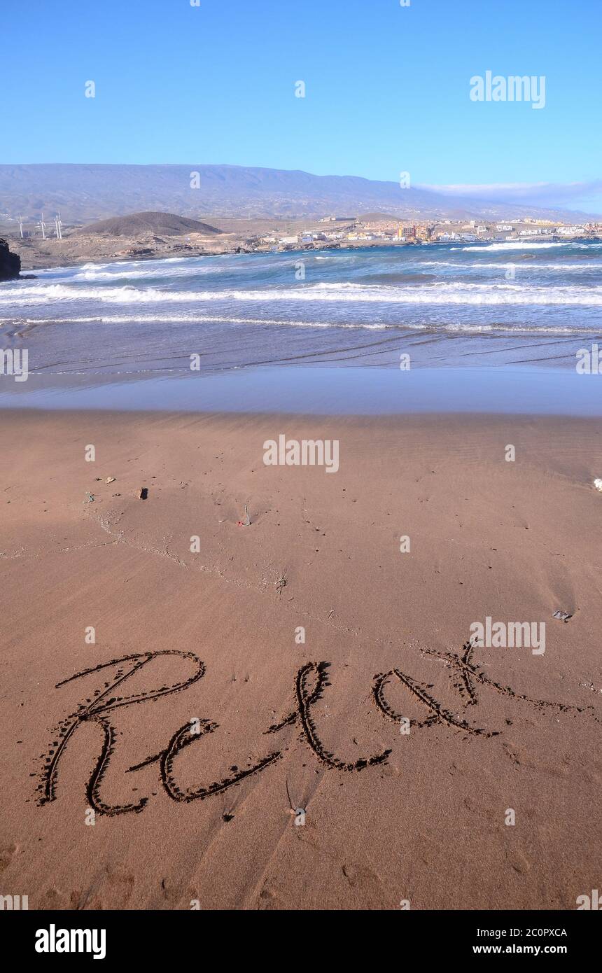Word Written on the Sand Stock Photo - Alamy