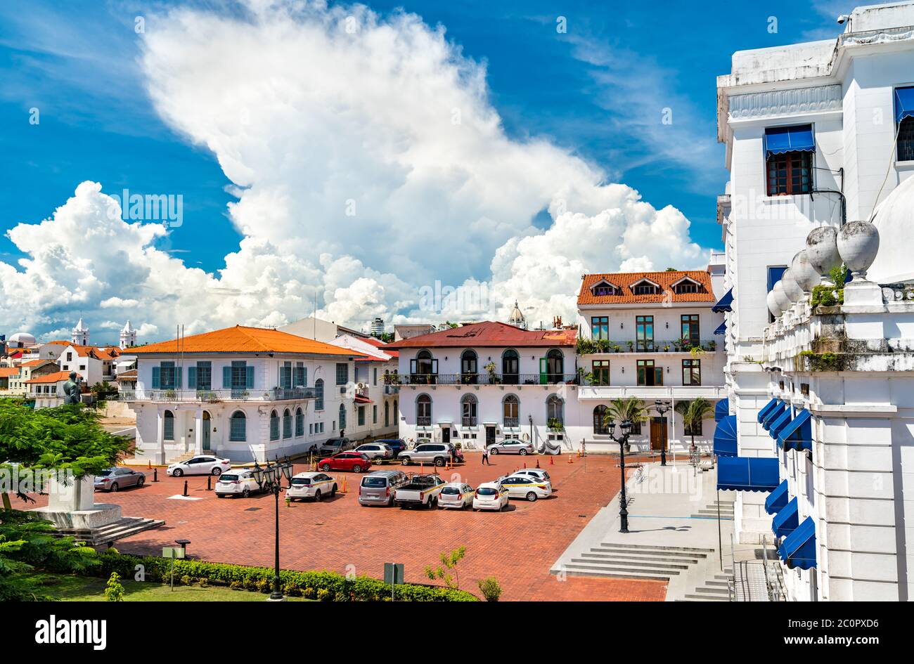 Spanish colonial buildings in Casco Viejo, Panama City Stock Photo - Alamy