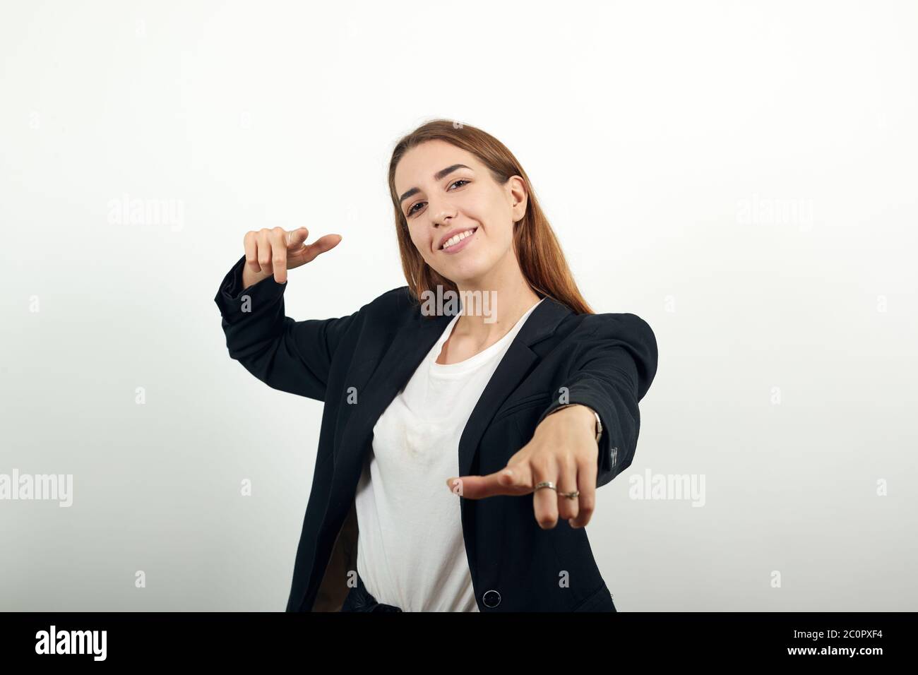 Hand pointer with forefinger pointing forward. Index finger to show ...