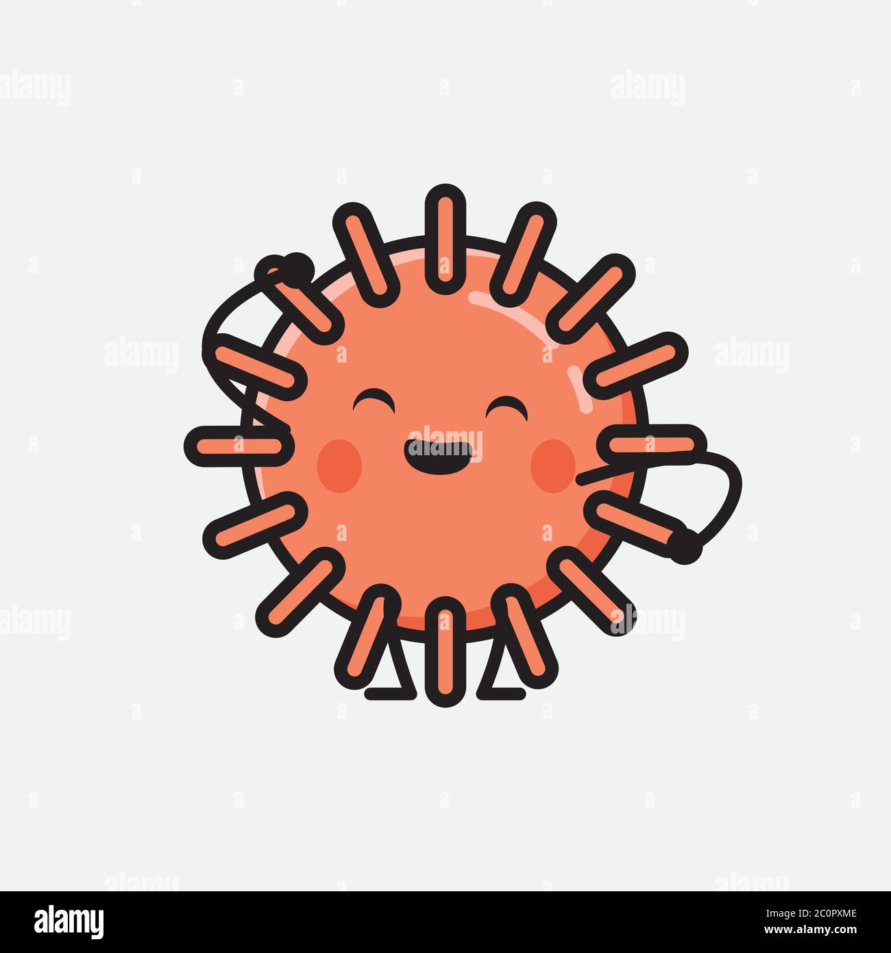 An illustration of Cute Virus Mascot Vector Character in Flat Design ...