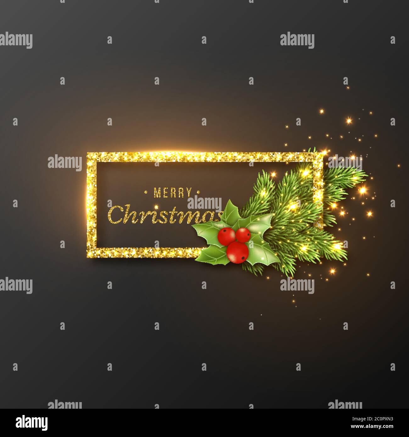 Christmas design, realistic gold frame Stock Vector Image & Art - Alamy