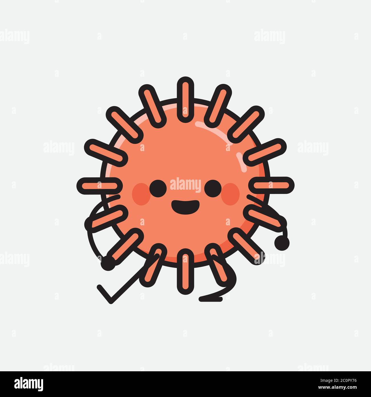 An illustration of Cute Virus Mascot Vector Character in Flat Design ...