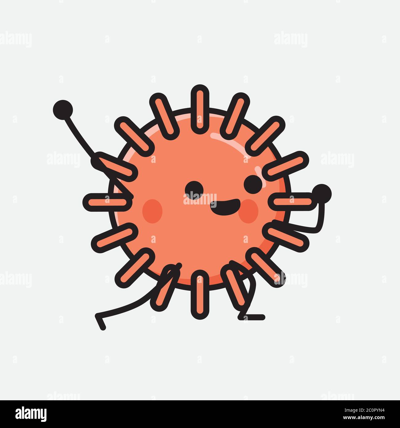 An illustration of Cute Virus Mascot Vector Character in Flat Design ...
