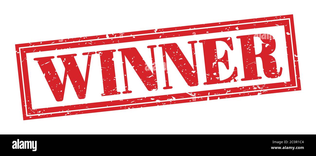 WINNER red grungy rectangle stamp Stock Photo - Alamy