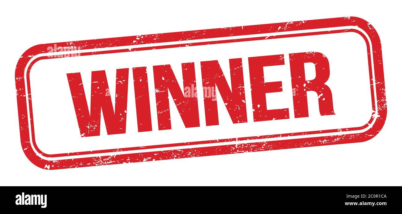 WINNER red rectangle grungy stamp Stock Photo - Alamy