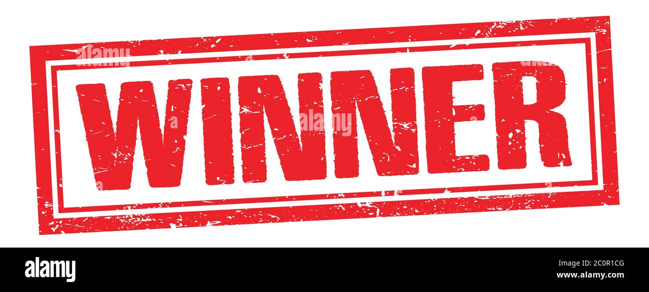 WINNER red rectangle grungy stamp Stock Photo - Alamy