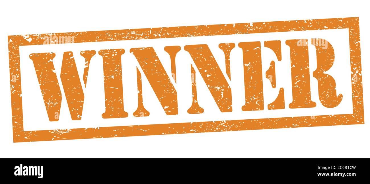 WINNER orange grungy stamp Stock Photo - Alamy