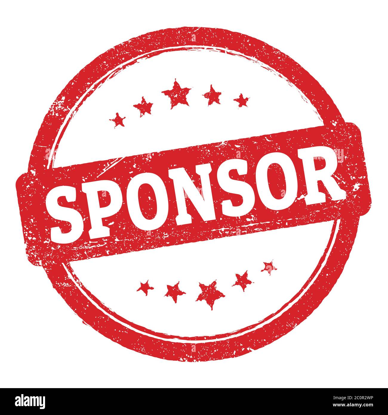 SPONSOR red round grungy stamp Stock Photo - Alamy