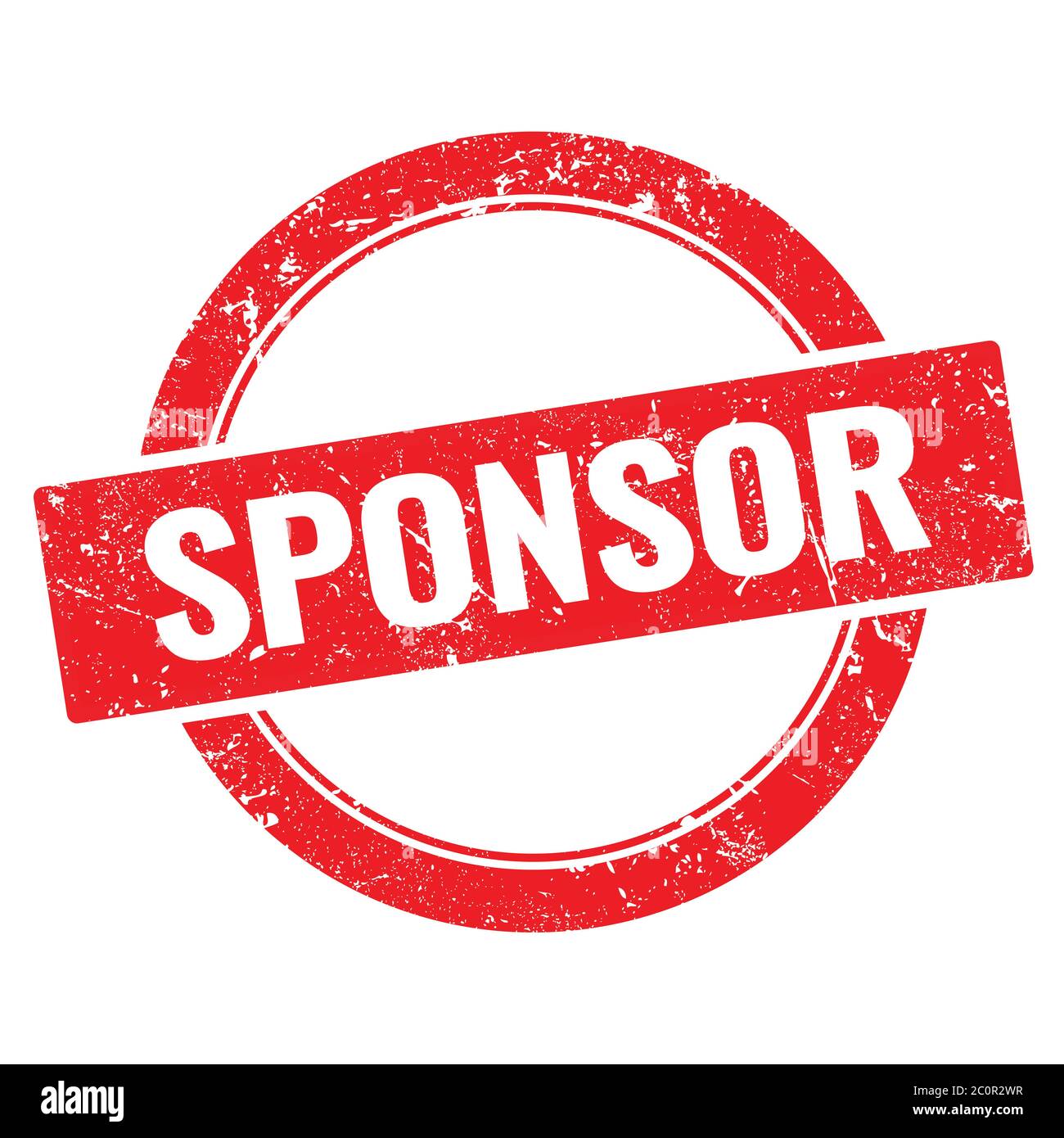 SPONSOR red round grungy stamp Stock Photo - Alamy