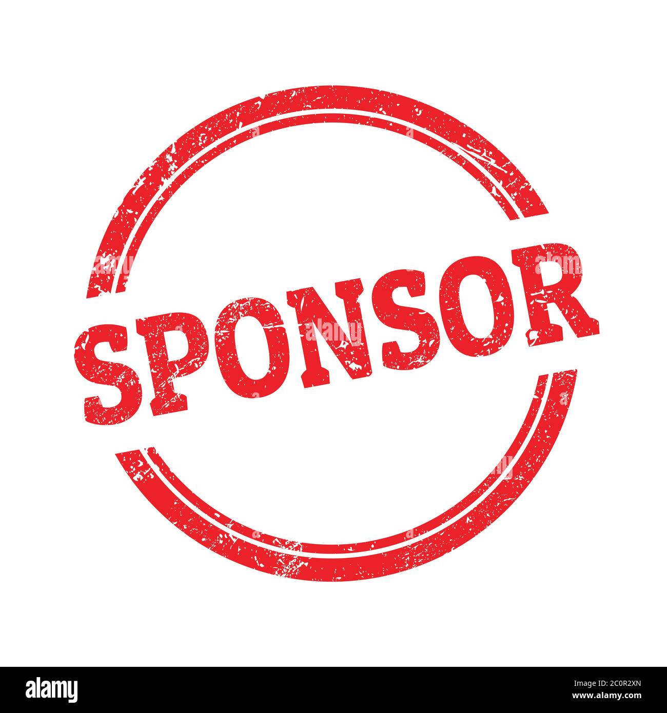 SPONSOR red round grungy stamp Stock Photo - Alamy