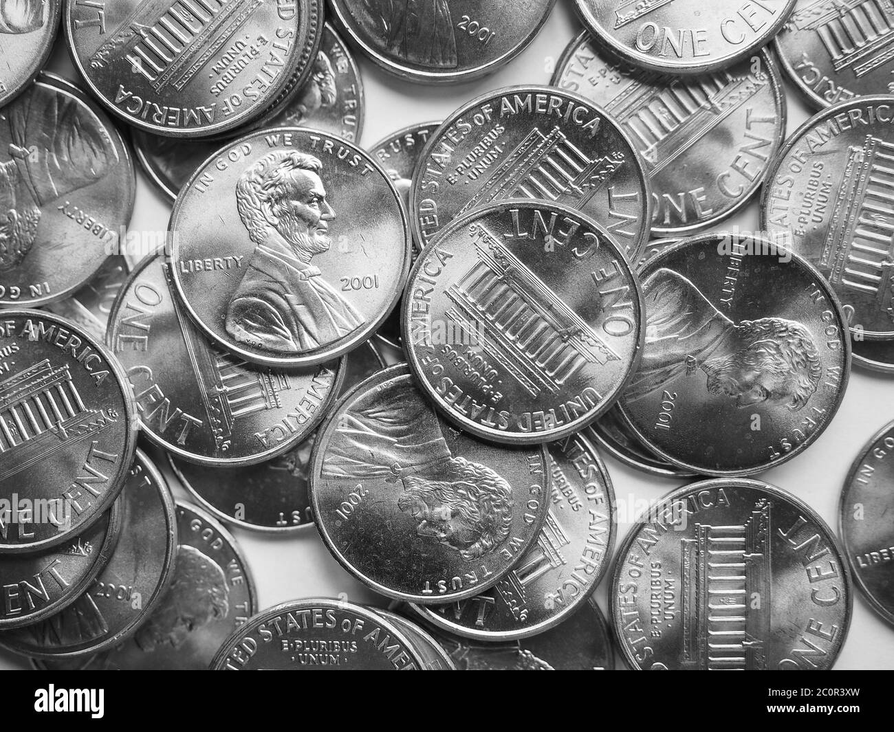 Black and white Dollar coins background Stock Photo - Alamy