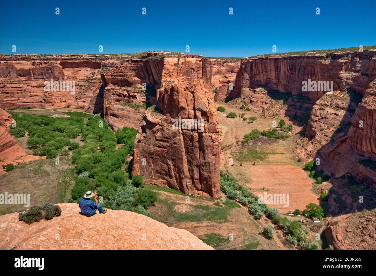 Navajo Fortress, rock dividing Canyon del Muerto from Black Rock Canyon ...