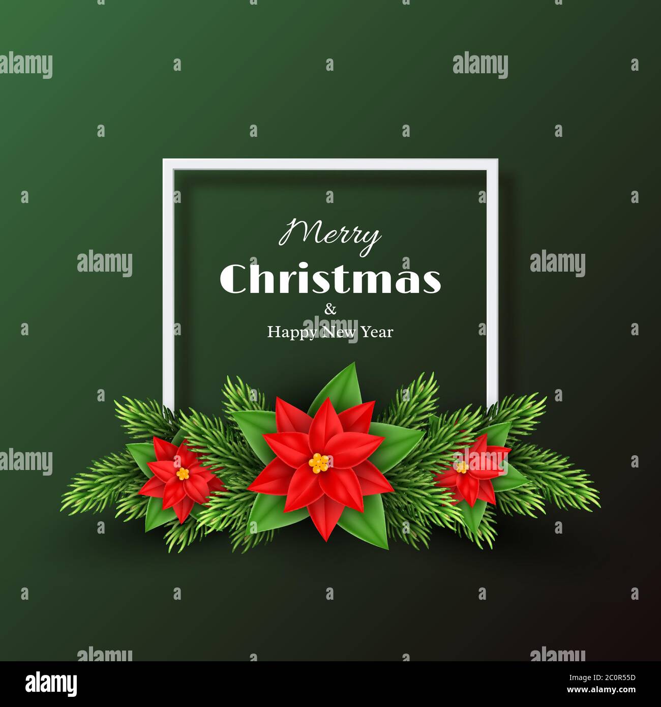 Bright christmas wreath poinsettia Stock Vector Images - Alamy