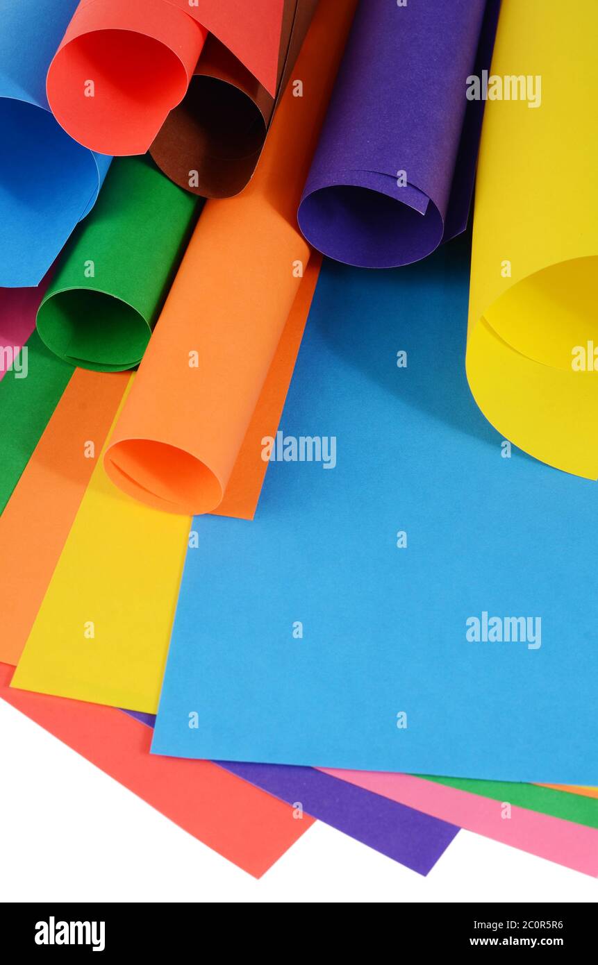 Set of a color paper close up Stock Photo - Alamy