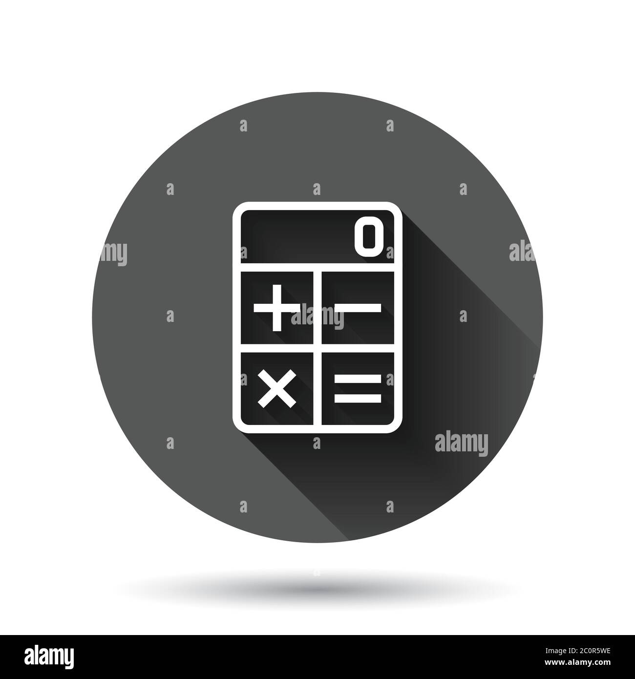 Calculator icon in flat style. Calculate vector illustration on black ...