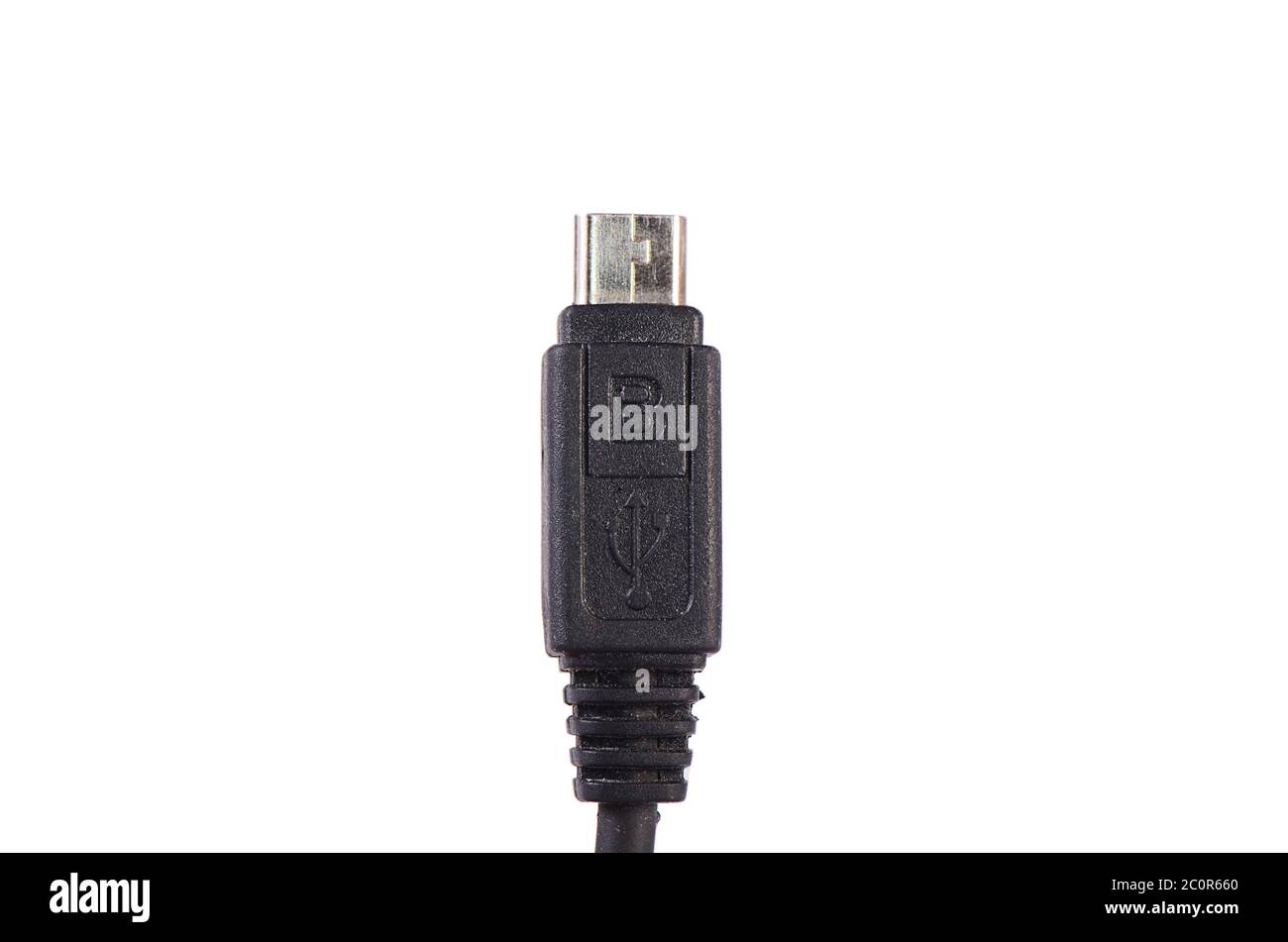 USB cable plug isolated on white Stock Photo - Alamy