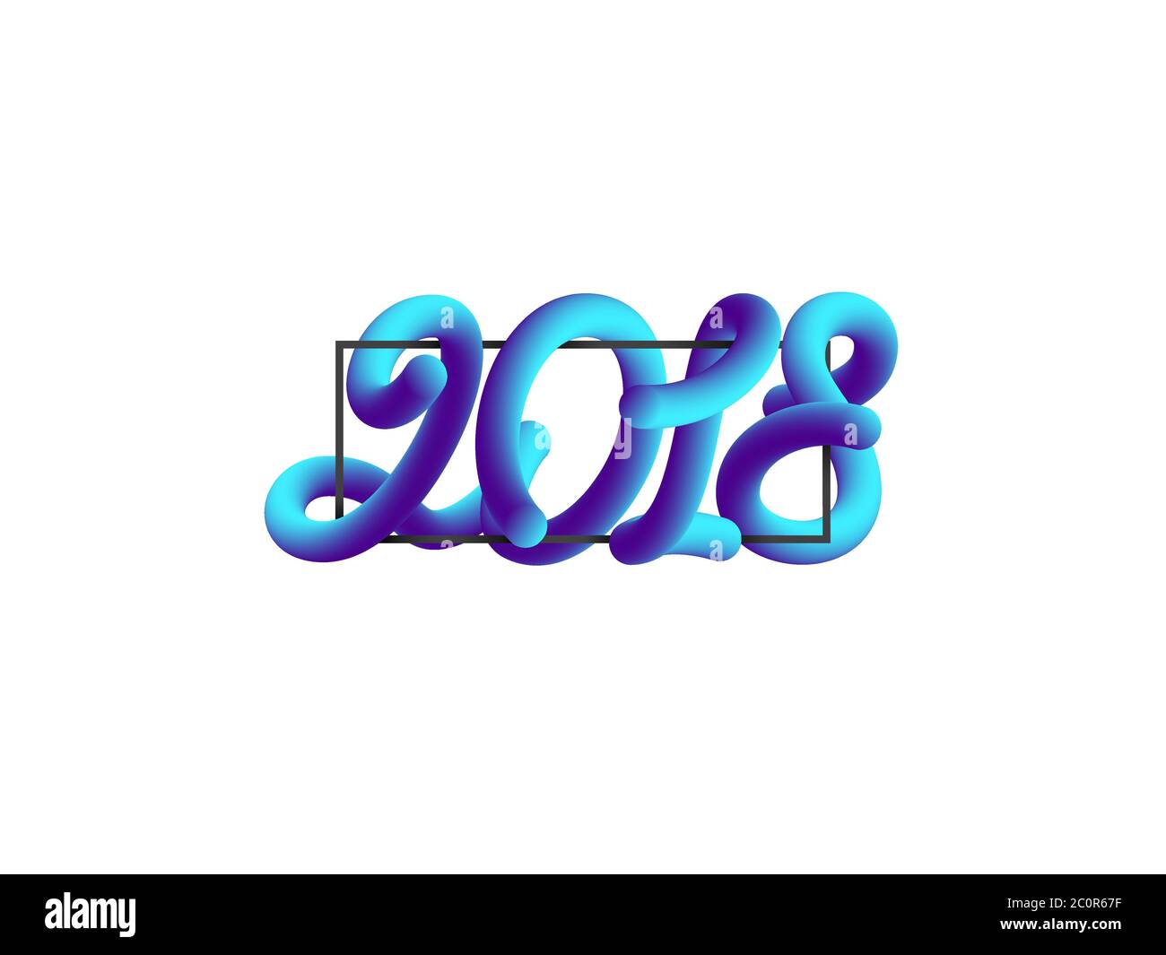 3d numeric 2018 with frame Stock Vector Image & Art - Alamy