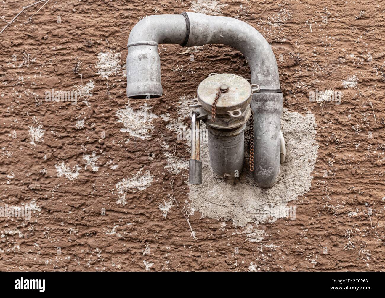 The cement wall of the sewage treatment plant hi-res stock photography ...
