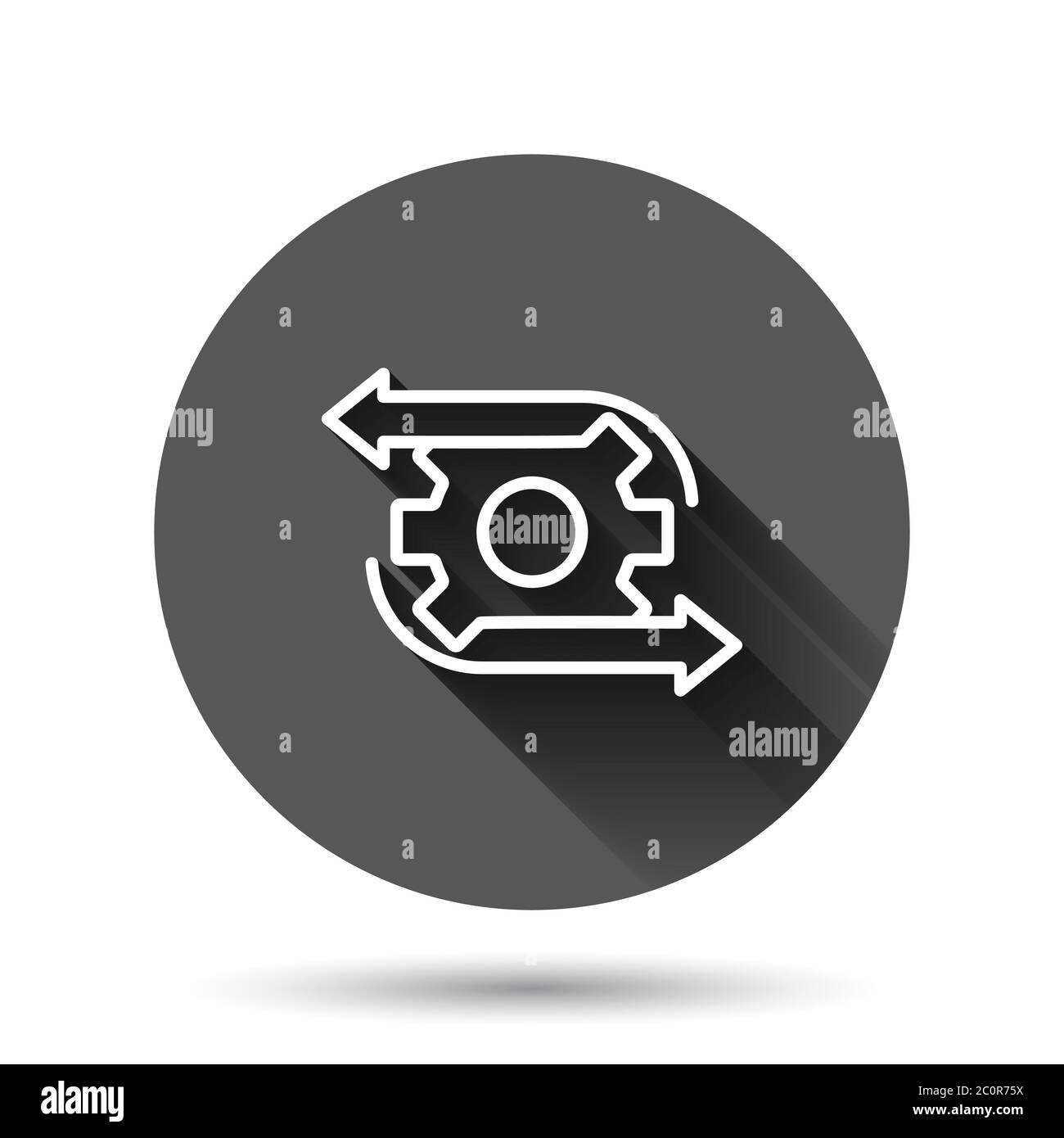Workflow icon in flat style. Gear effective vector illustration on ...